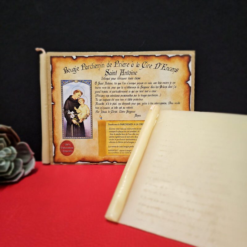 Bougie de Cire et Parchemin Saint Antoine de Padoue - Kurious Apprentice