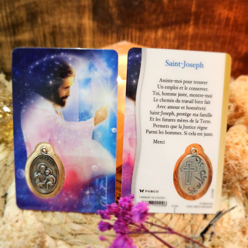 Médaille sur carte Saint-Joseph - Kurious Apprentice